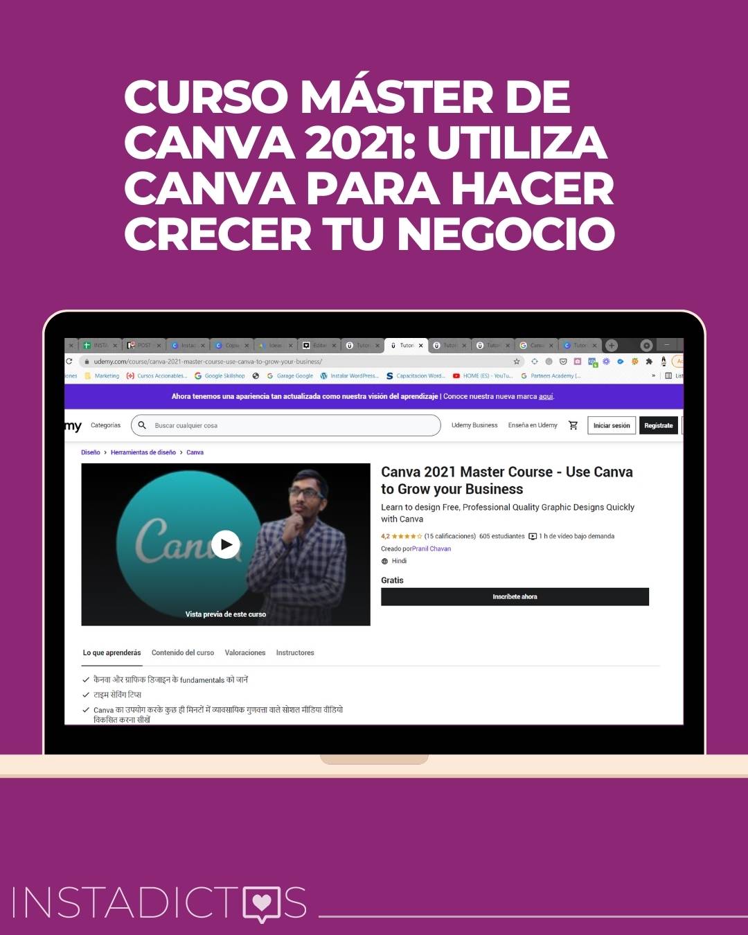 CURSOS DE CANVA gratis 2022 online en Udemy y Domestika