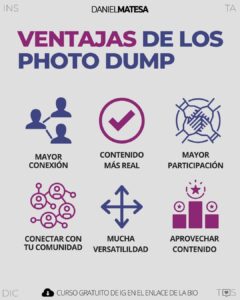 Como hacer Photo Dump en Instagram: historias, ejemplos..